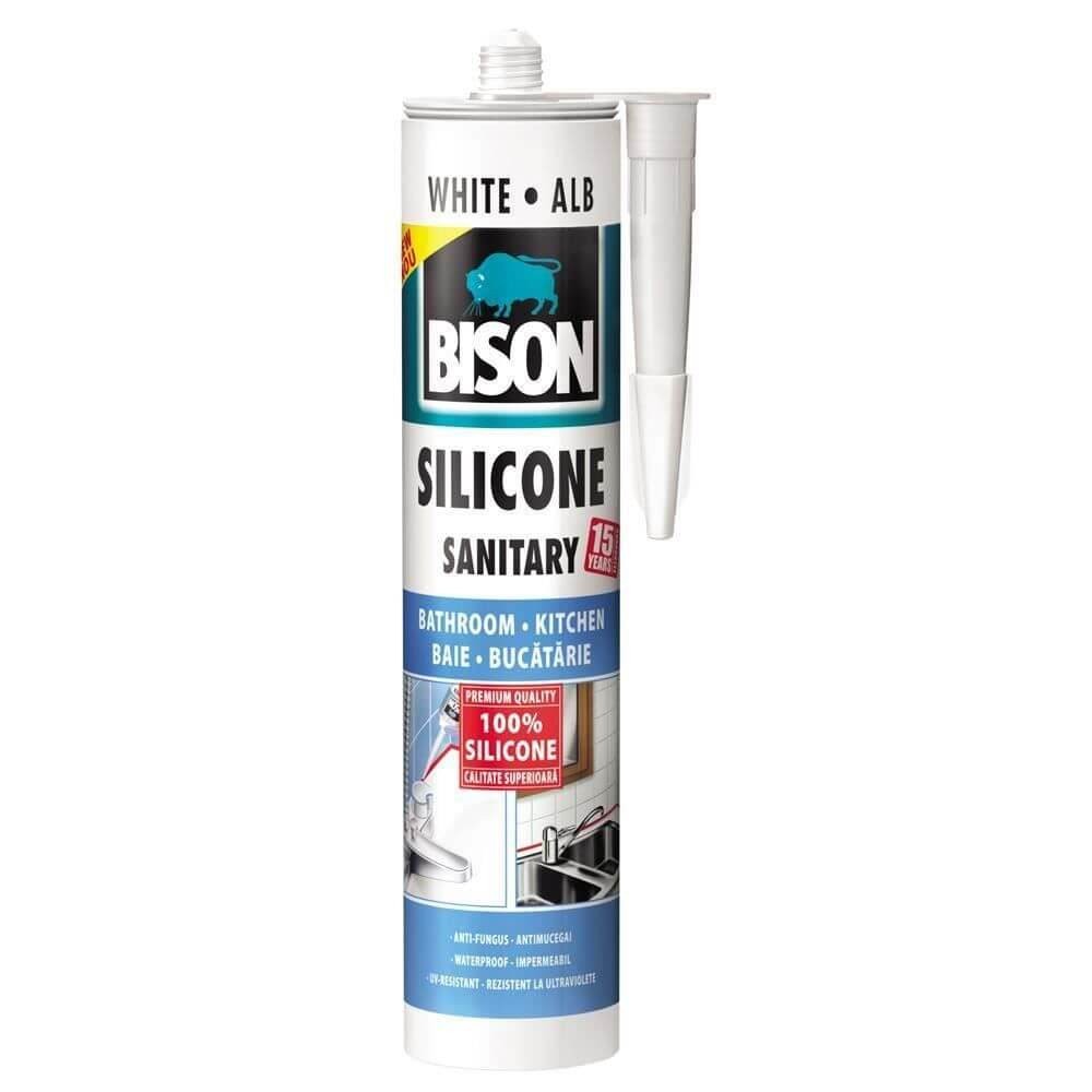 Silicon Sanitar Premium Bison, 280 ml, Alb, Mastic Etansare, Bison ...