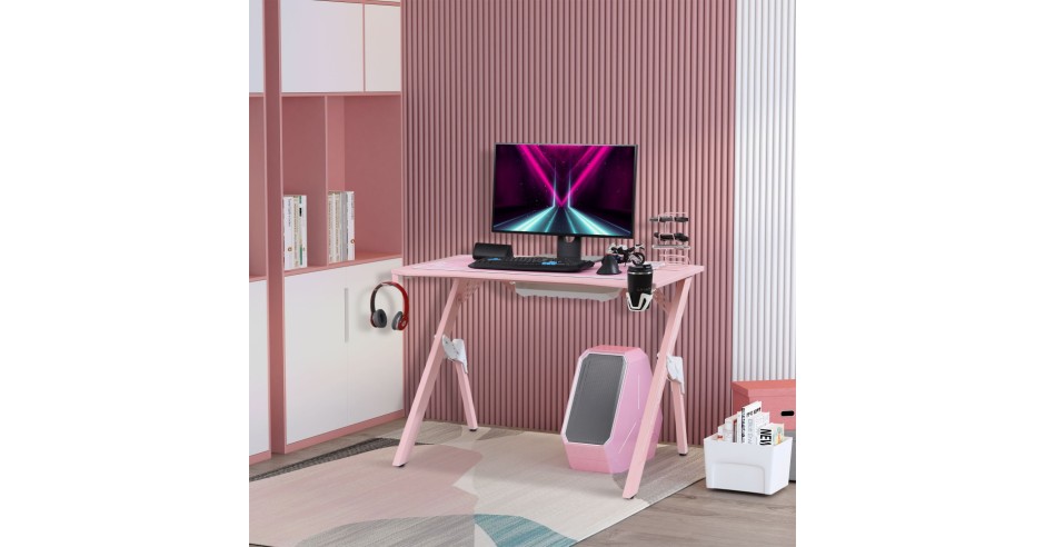 HOMCOM Birou Gaming pentru Camera si Birou Carlig pentru Casti Suport ...