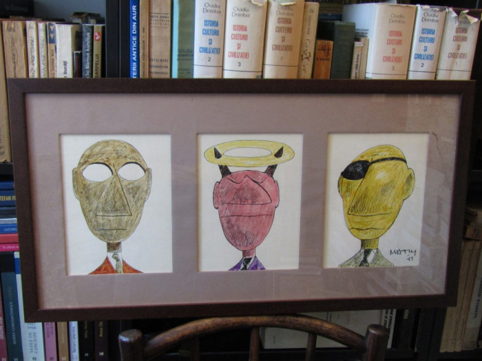 MATTY ASLAN-CARICATURI ,DATAT 1993, Portrete, Acuarela, Altul | Okazii.ro