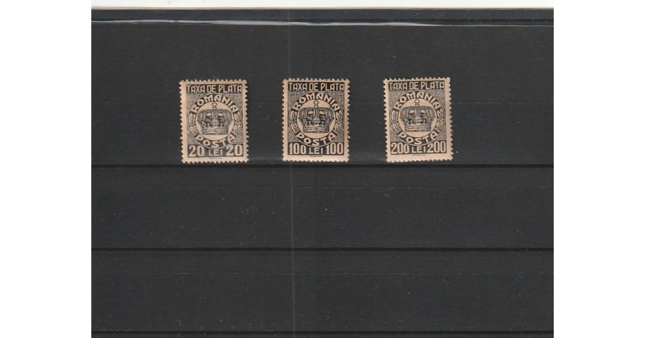 ROMANIA 1946 TAXA DE PLATA COROANA (FARA FILIGRAN) HARTIE ALBA ...