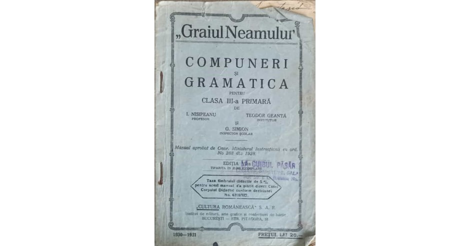 COMPUNERI SI GRAMATICA PENTRU CLASA A III-A PRIMARA-I. NISIPEANU ...