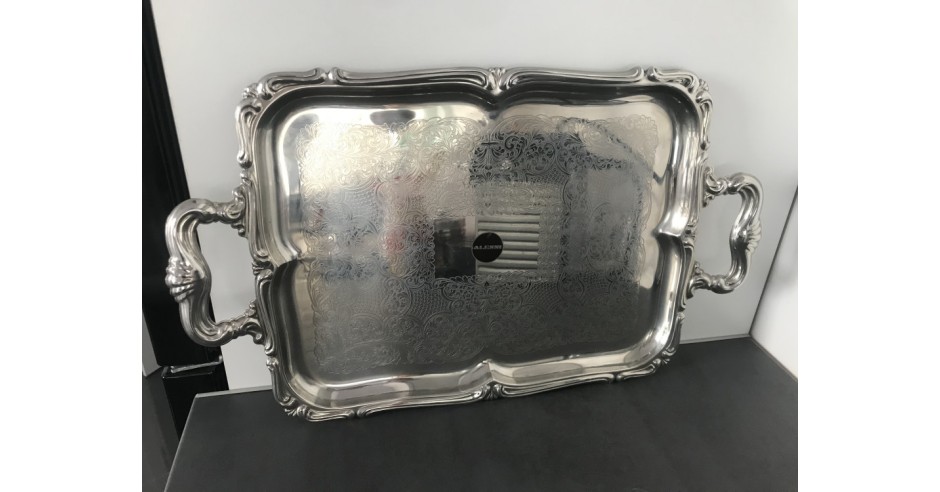 Imensa tava de servit argintata ,veche,marcata Alessi,stare perfecta ...