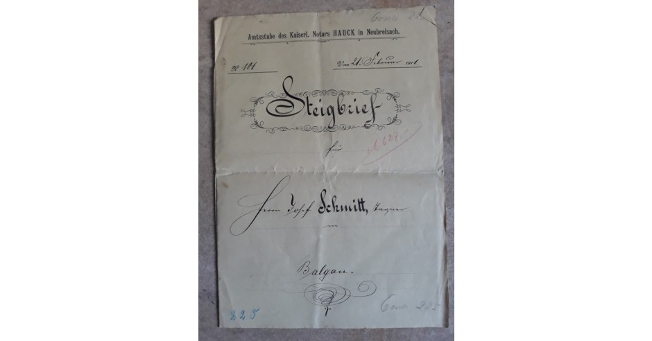 ACTE NOTARIALE VECHI 1911 - TIMBRU FISCAL -FILIGRAN -CALIGRAFIE - NOTAR ...