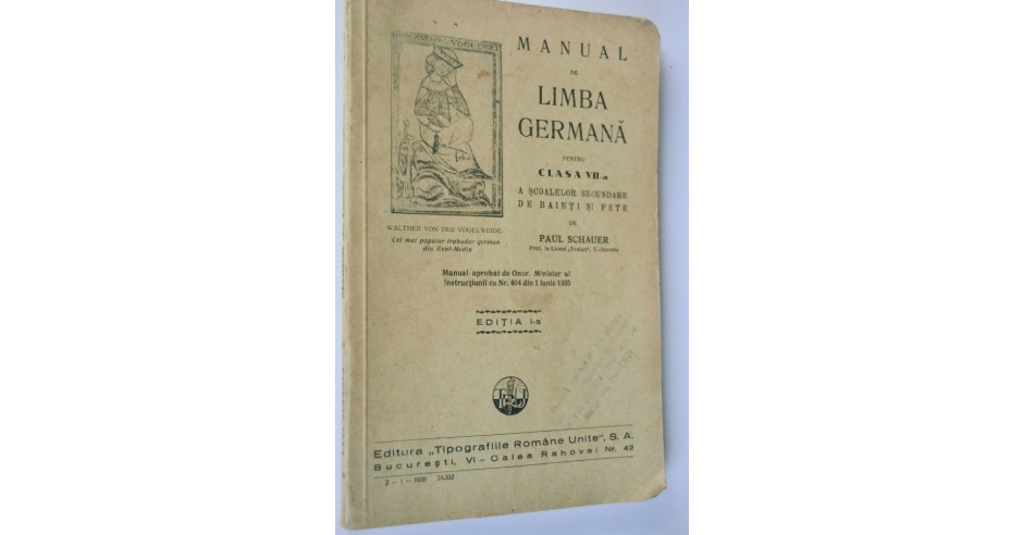 Limba Germana - Manual pentru clasa a VII-a secundara 1935 | Okazii.ro