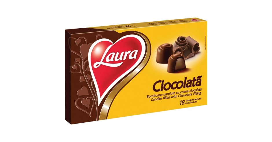 Bomboane cu Crema de Ciocolata Laura, 140 g, Bomboane de Ciocolata ...