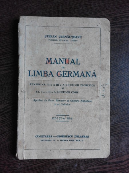 MANUAL DE LIMBA GERMANA PENTRU CL.II SI III A LICEELOR TEORETICE ...