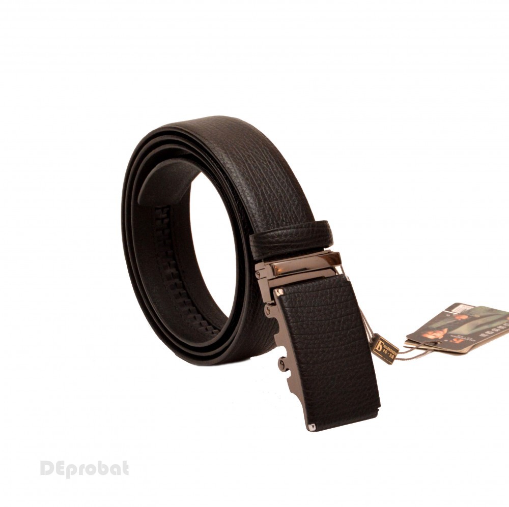 Curea piele eleganta neagra cu catarama automata - Curea neagra C109 ...