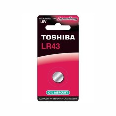 Baterie TOSHIBA LR43 1.5V alcalina Blister 1buc echivalent 186 GP186 ...