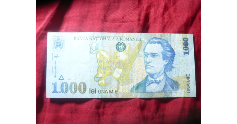 Bancnota 1000 lei 1998 M.Eminescu , cal.mediocru | arhiva Okazii.ro