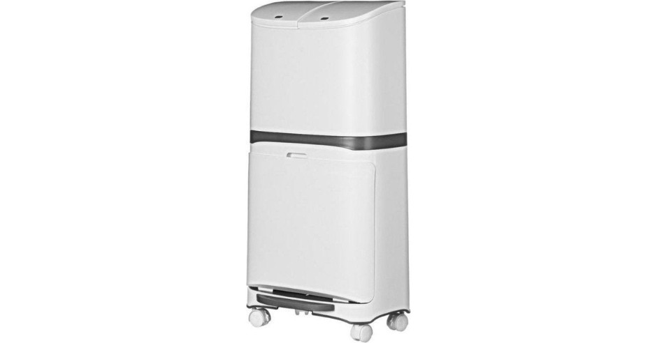 Cos de gunoi cu pedale pe roti, 40 l, functie de separare a deseurilor ...