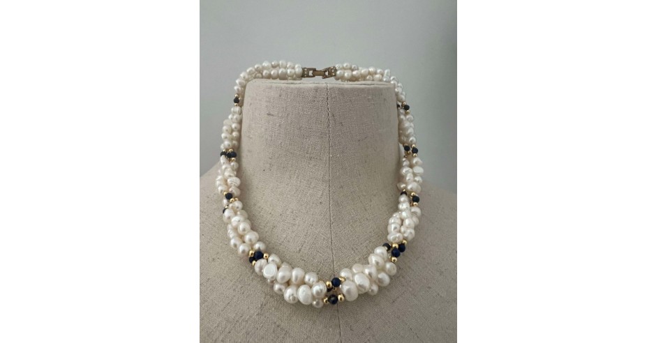 UNICAT-Colier VINTAGE OLD PERLE de cultura- lantisor perla cadou ...