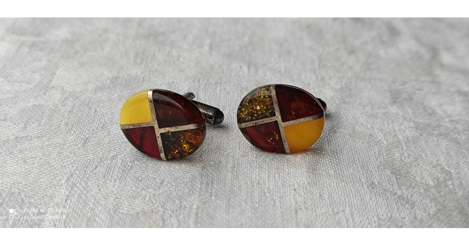Argint BUTONI CAMASA ornati cu CHIHLIMBAR manopera EXCEPTIONALA superbi ...