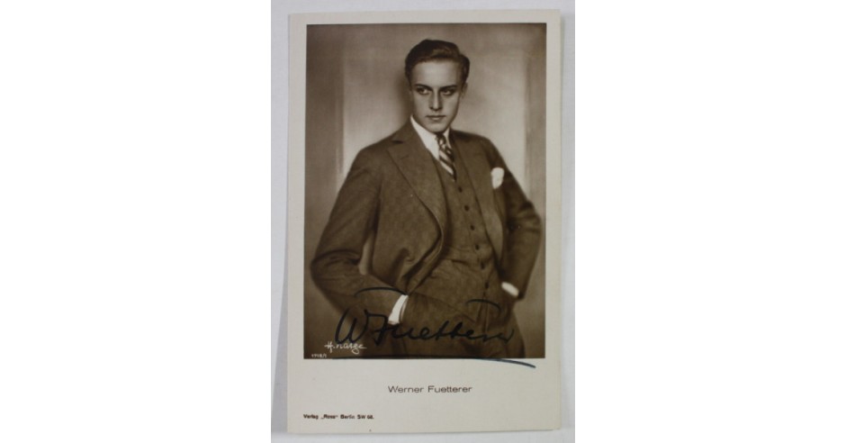 WERNER FUETTERER ( 1907 -1991 ) , ACTOR DE FILM GERMAN , FOTOGRAFIE CU ...