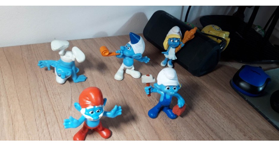 Strumfi, smurfs - 5 figurine mari strumf din cauciuc - setul 5 | arhiva ...