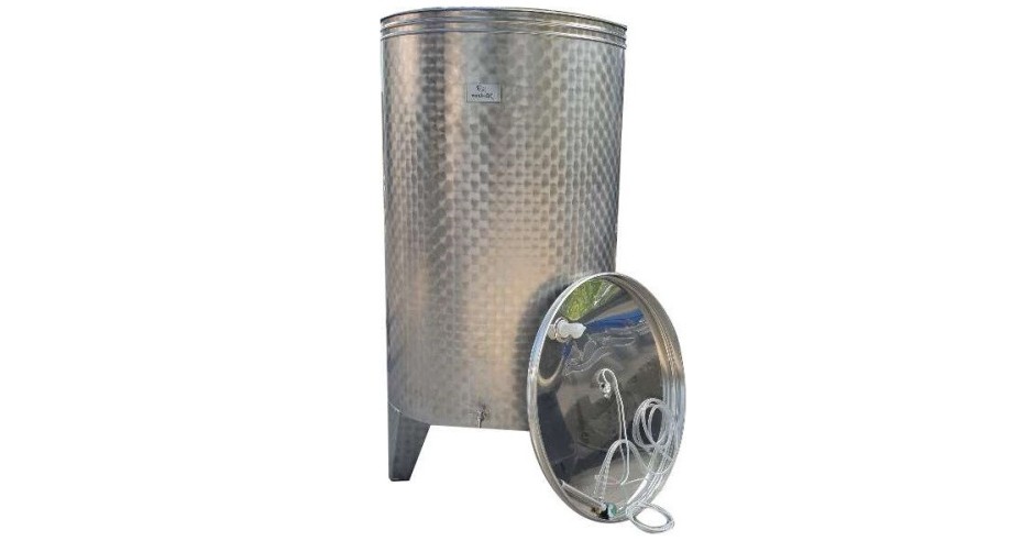 Butoi Inox Alimentar cu capac flotant pneumatic pentru vin 300 litri ...