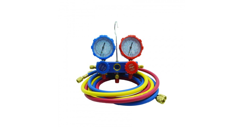 Set Baterie Manometre Colector, Freon R410A, R134a, R404A, cu 3 furtune ...