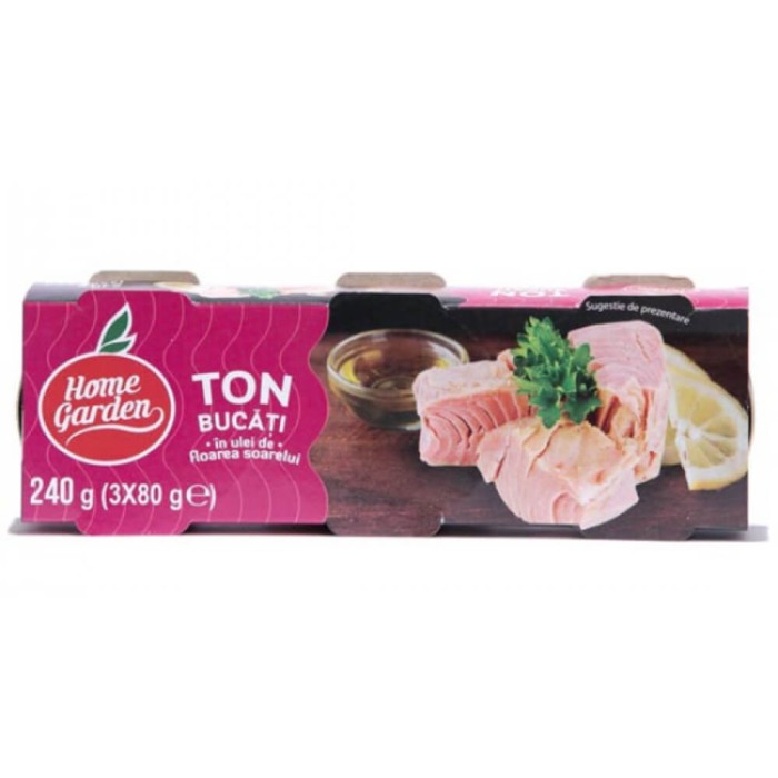 Ton Bucati in Ulei, Home Garden, 3 Buc/Set, 80 g, Conserva de Peste ...