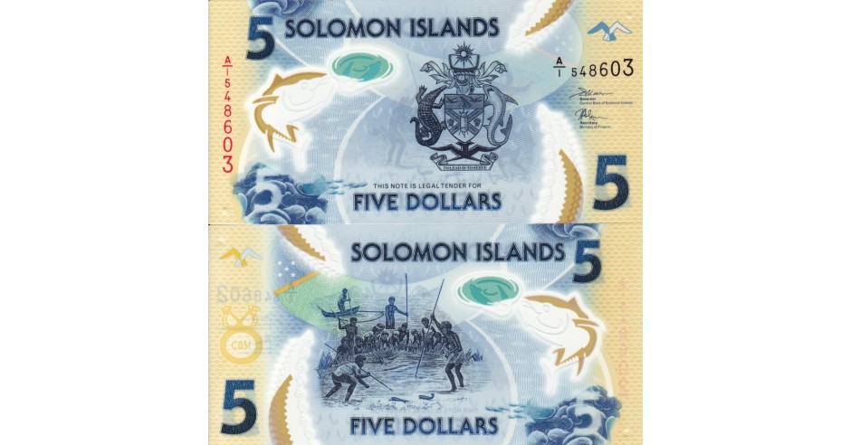 INSULELE SOLOMON 5 dollars 2019 polymer UNC!!! | arhiva Okazii.ro
