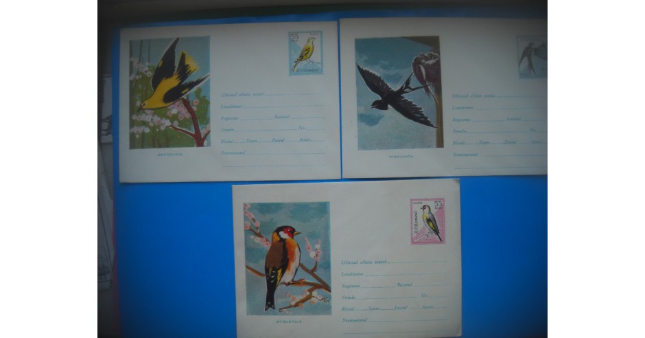 HOPCT PLIC 3382 SET 3 PLICURI PASARI MICI DIN ROMABIA 1961 -FAUNA ...