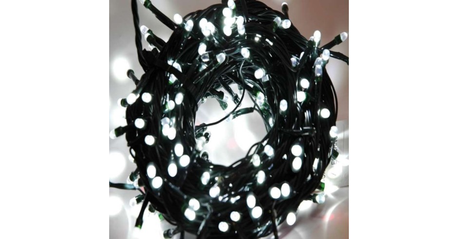 Instalatie cu 180 leduri alb superluminos cu fir transparent, variator ...