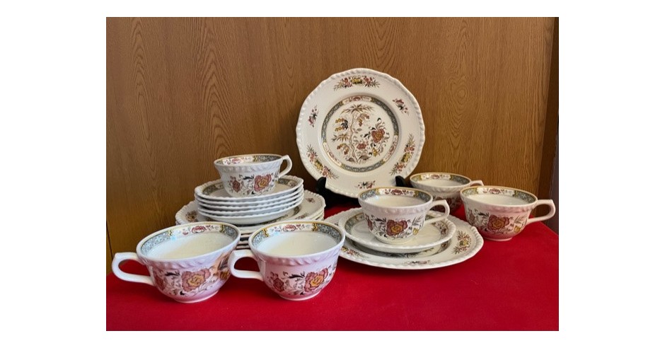 PORTELAN ENGLEZESC "ADAMS" SET DE 6 FARFURII DESERT, 6 CESTI SI 6 ...