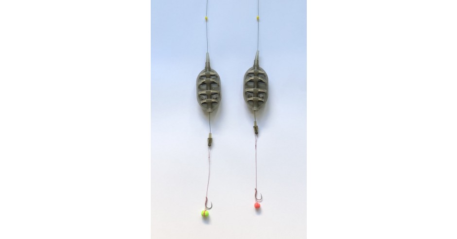 Set 2 Monturi Method Feeder cu Bait Band 70-80gr, Carlig nr.10, Pescuit ...