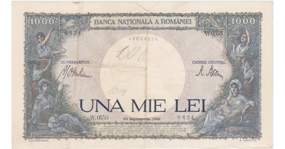 ROMANIA 1000 lei 1941 F | arhiva Okazii.ro