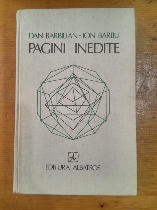 Pagini inedite probleme de matematici elementare-Dan Barbilian-Ion ...