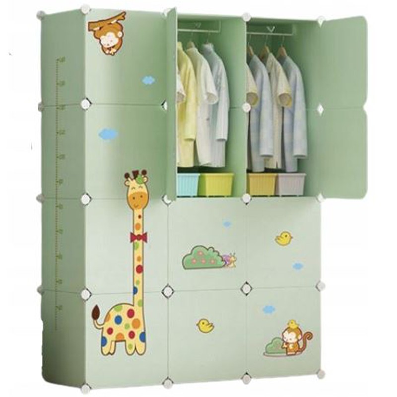 Dulap modular pentru copii, pentru haine, Verde, 12 rafturi ...