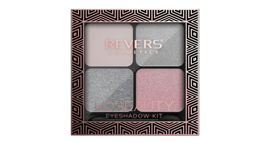 Paleta fard de pleoape cu 4 culori HD Beauty, Metallic Effect, Revers ...