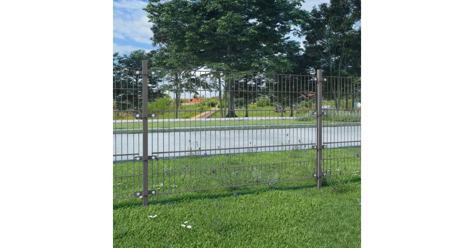 Panou gard cu stalpi antracit 6x1,2 m fier vopsit electrostatic ...