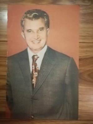 1977 Afis portret Nicolae Ceausescu comunism propaganda epoca de aur ...