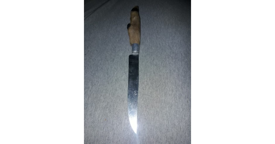 Cutit vanatoresc cu maner din copita caprior(vanatoare,caprioara,vanat ...