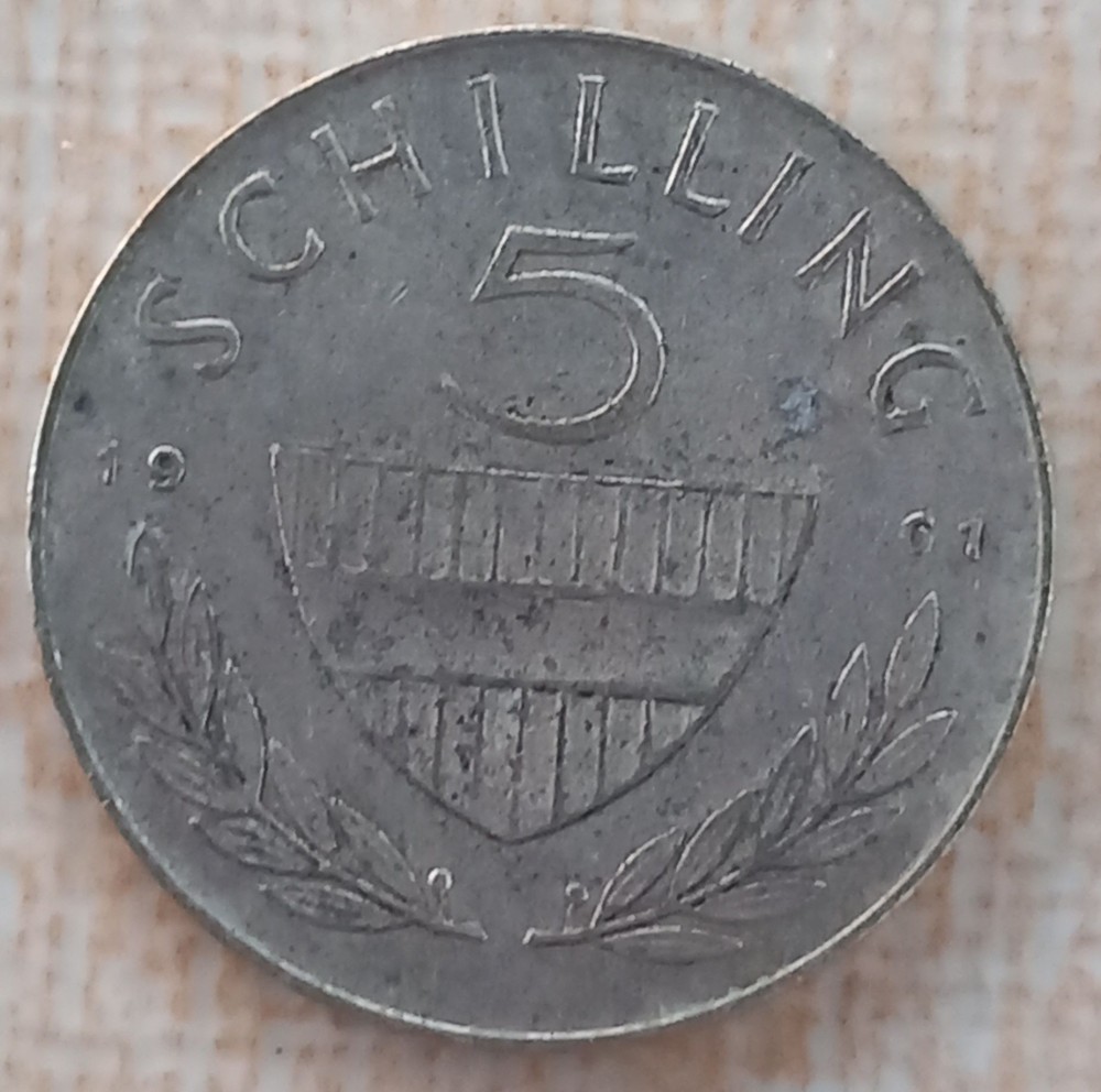 (A557) MONEDA DIN ARGINT AUSTRIA - 5 SCHILLING 1961, CALARET PE CAL ...