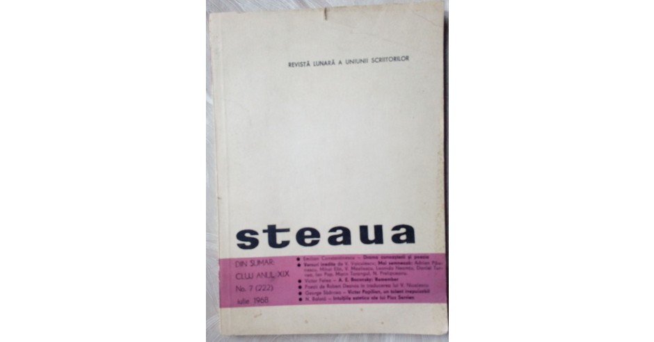 Steaua 7/1968 Virgil Mazilescu & Daniel Turcea: Poezii + Cronica debut ...