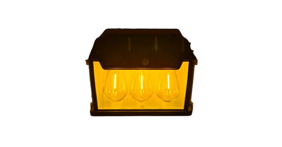 Lampa de perete cu 3 becuri LED, senzor miscare si panou fotovoltaic ...