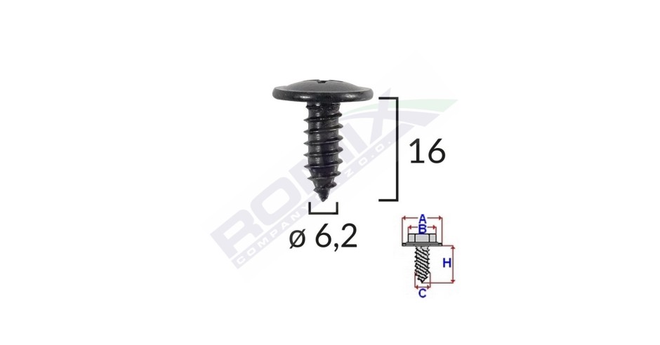 SURUB FIXARE ELEMENTE EXTERIOR PENTRU TOYOTA, KIA, HYUNDAI 6.2X16MM SET ...