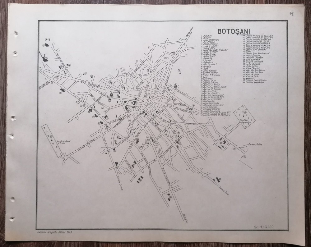 Harta Botosani 1943 | arhiva Okazii.ro