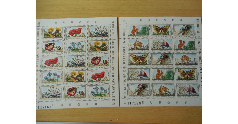 Bloc Serie timbre romanesti animale fauna flora flori nestampilate ...