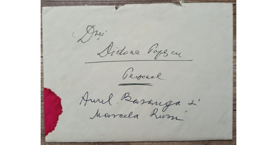 Scrisoare de la Aurel Baranga si actrita Marcela Rusu catre Didona ...