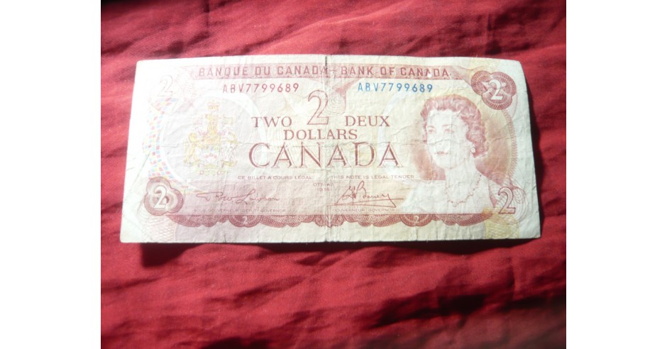 Bancnota 2 dolari Canada 1974 , mediocra | arhiva Okazii.ro