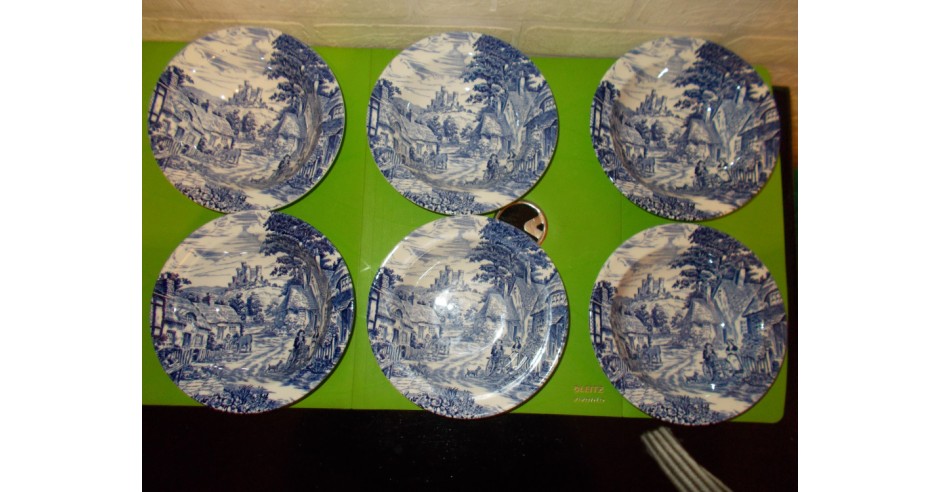 PORTELAN englezesc vechi ENOCH WEDGWOOD Old English Village - Set de 6 ...