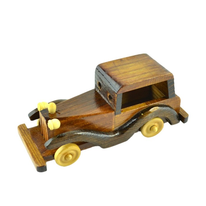 Masina vintage din lemn 7 CM, Macheta | Okazii.ro