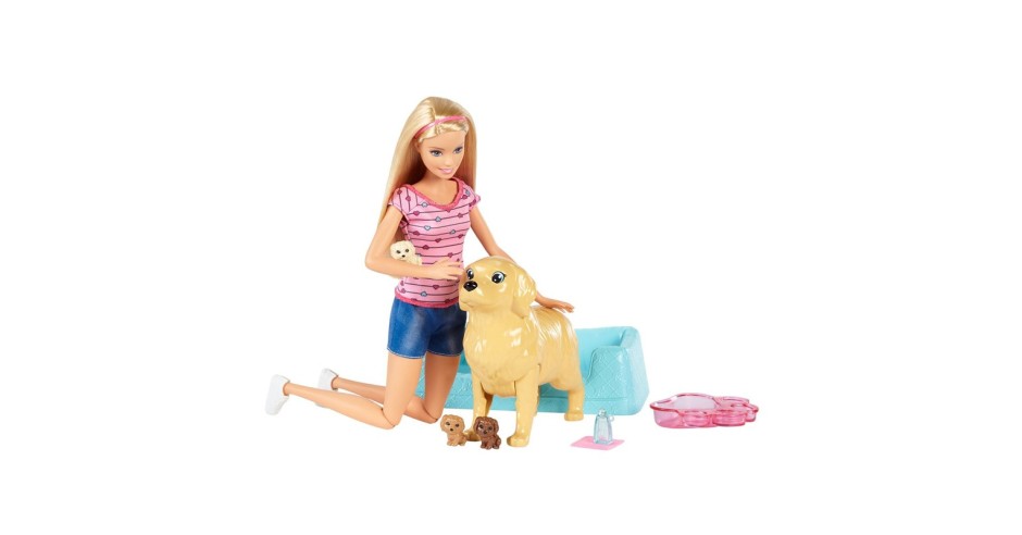 Set papusa Barbie si catel, 3 catelusi inclusi, 3 ani+ | arhiva Okazii.ro