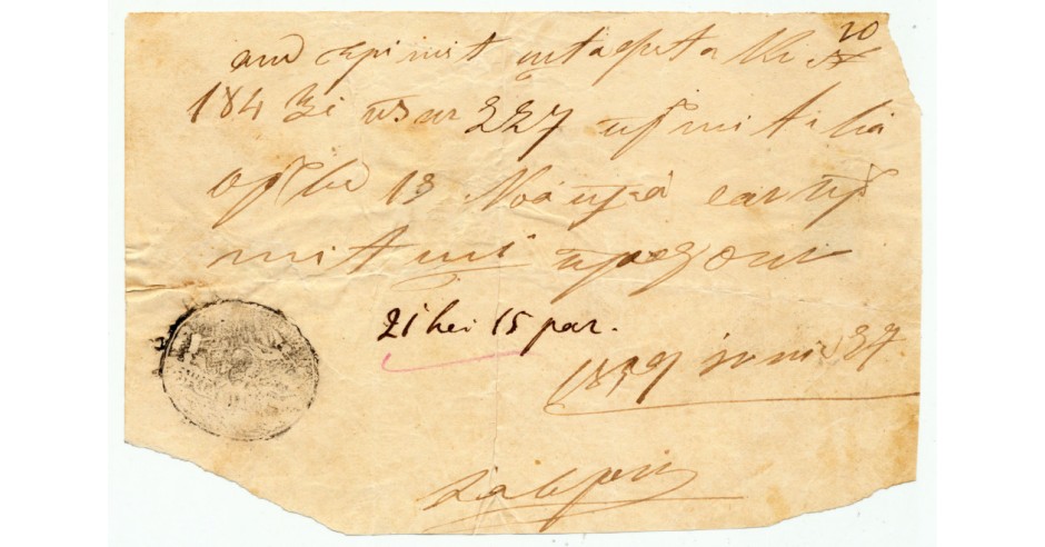 Principatele Unite 1859 recipisa postala cu stampila f. rara Curierul ...