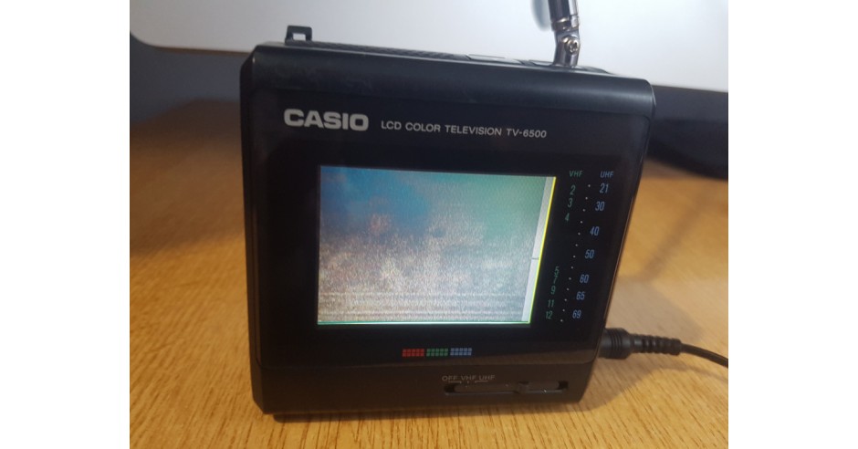 MINI TV COLOR CASIO TV-6500 VINTAGE PRODUS IN 1989 FUNCTIONAL!CITITI ...