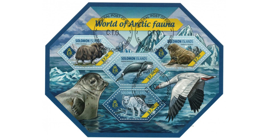INSULELE SOLOMON 2014 - Fauna arctica/ colita + bloc ( 2 imagini ...