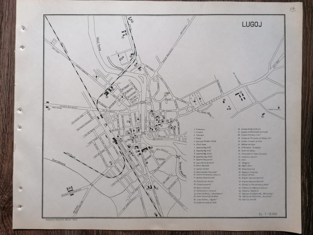 Harta Lugoj 1943 | arhiva Okazii.ro