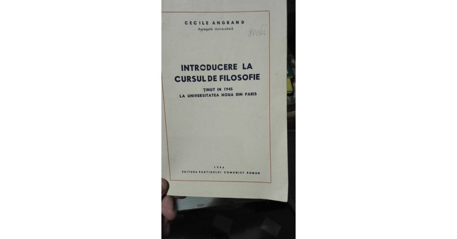 Introducere la cursul de filosofie – Cecile Angrand | arhiva Okazii.ro