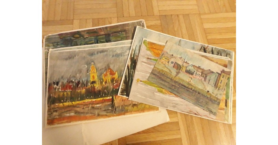 TABLOURI IMAGINI DIN TIMISOARA LOT 9 ACUARELE PATERA ROBERT / TREBOR ...